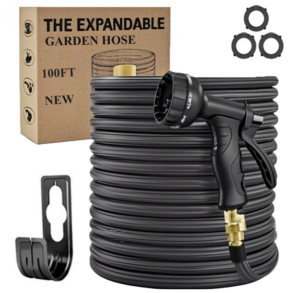 Expandable Garden Hose Flexible 100 Foot Leak-Resistant with 40 Layers ...