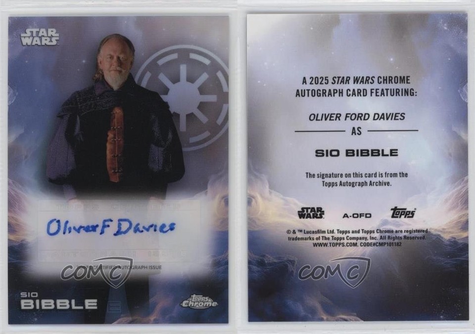 2025 Topps Chrome Star Wars Auto Oliver Ford Davies as Sio Bibble #A ...
