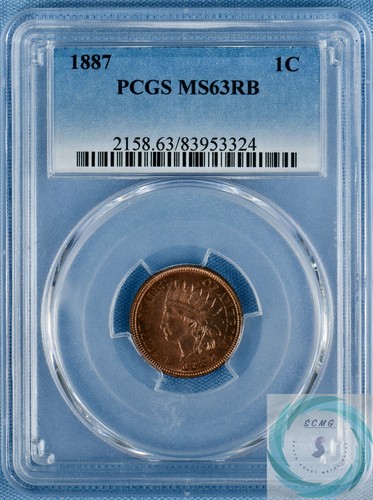 1887 1C Indian Head Cent PCGS MS63RB - A Red & Brown Beauty! | eBay