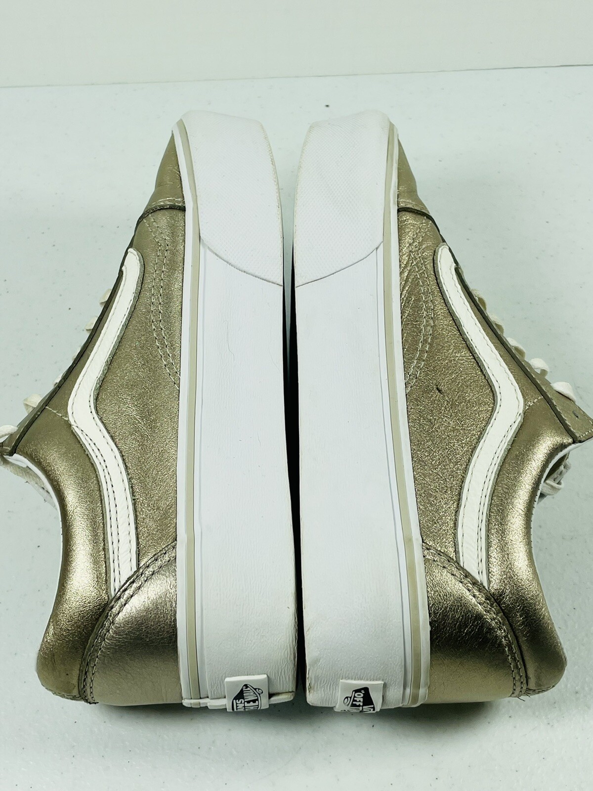 🔥 Vans • Gold Metallic Shoes • Skater Sneakers • Wom… - Gem