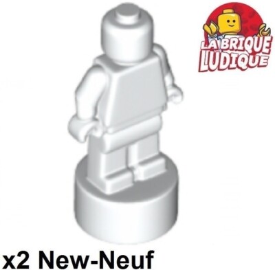 Lego 2x Minifig microfig Statuette statue trophy trophée blanc/white ...