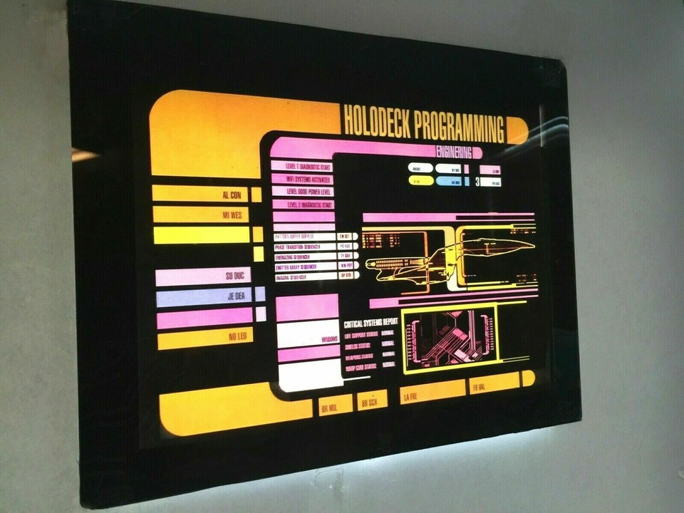 StAr TrEk Voyager 2computer prop holo deck lcars transparent print ...