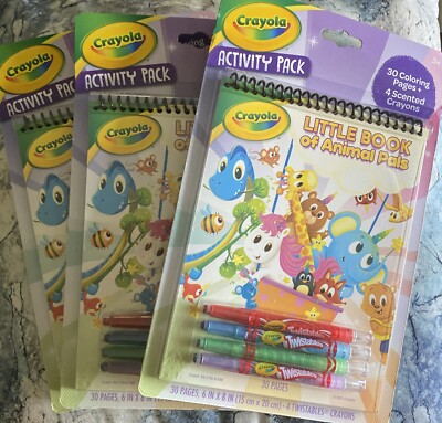 x3 Crayola Activity Pack Little Book Of Animal Pals And 4 Twistable ...