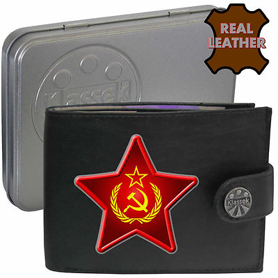 Wallet Soft Leather Communist Hammer Sickle Star Wreath Russia ...