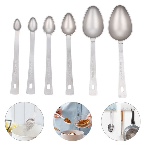 6Pcs Stainless Steel Measuring Spoons Baking Measuring Spoons | eBay
