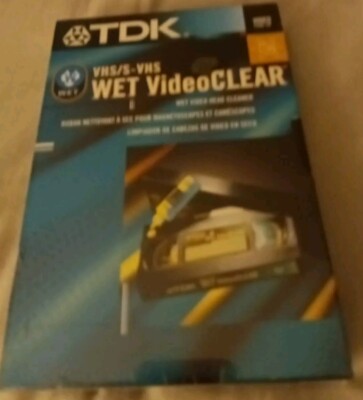 TDK Wet Video Clear VHS Head Cleaner VHS/S Video VCR Cleaner (New ...