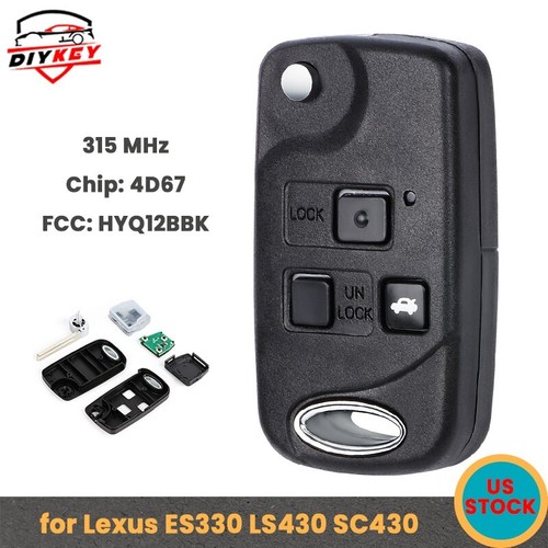 for Lexus ES330 LS430 SC430 2001-2010 Upgraded Remote Car Key Fob ...