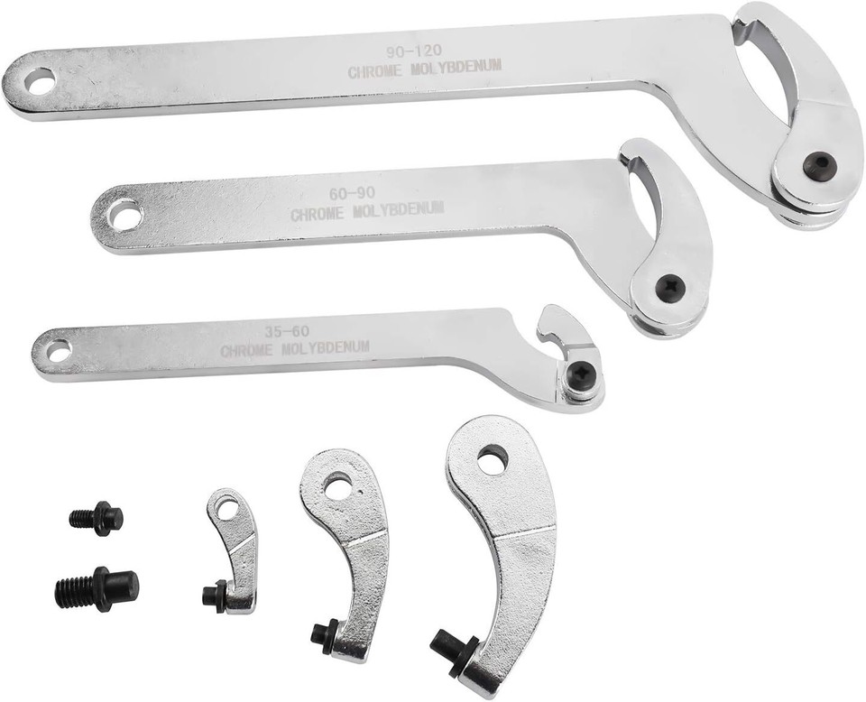 8Pcs Adjustable Hook Pin Spanner Wrench Tool Set Locking Nut Wrench ...
