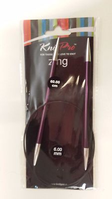 Knit Pro Zing Fixed Circular Aluminium Knitting Needles 6.00mm x 60cm ...