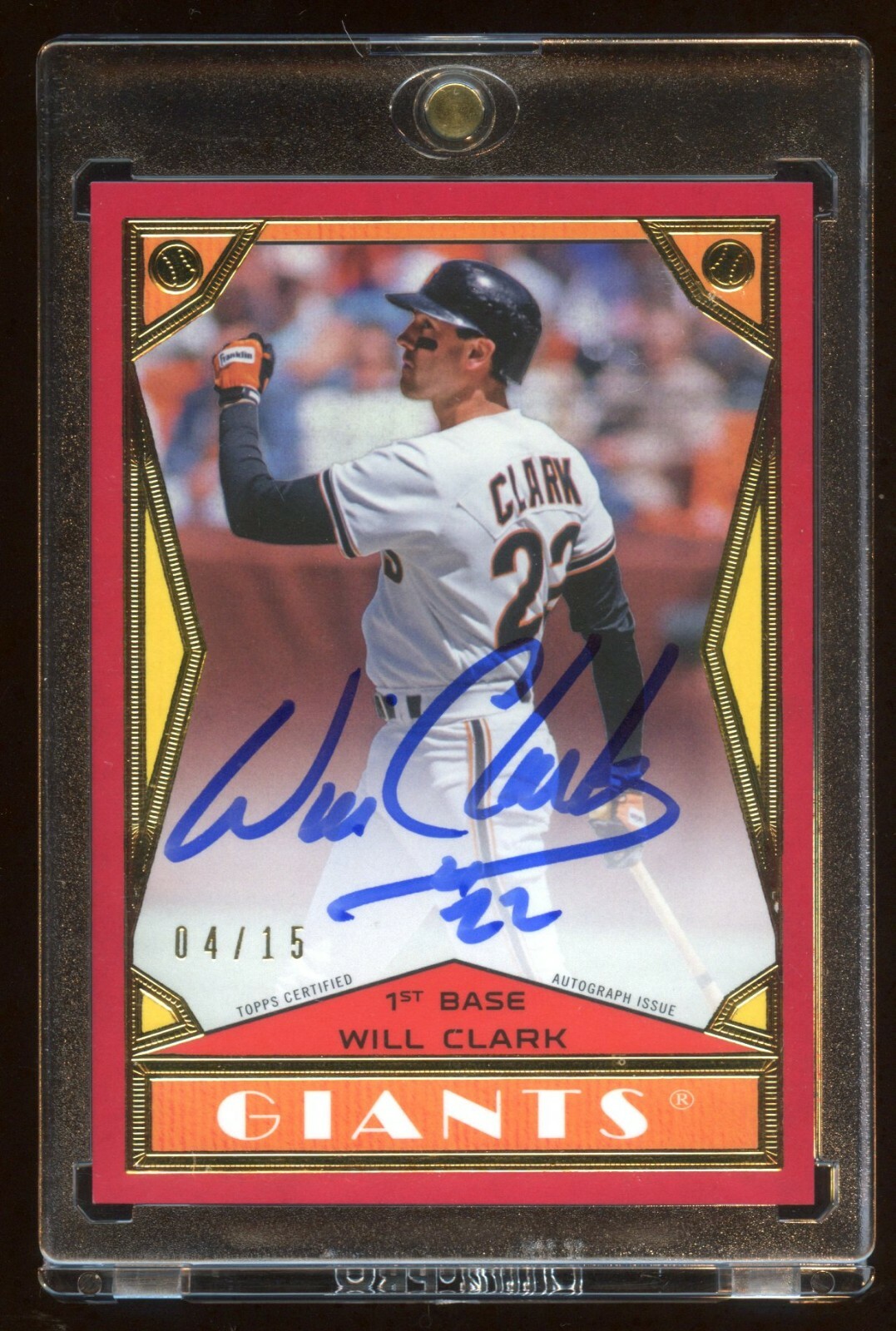 TOPPS BROOKLYN COLLECTION WILL CLARK AUTOGRAPH RED /15 AUTO MINT ...