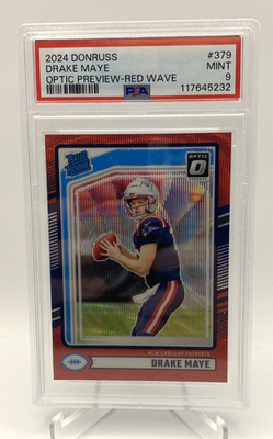 2024 Donruss - Rated Rookie Drake Maye #379 Optic Preview Red Wave ...