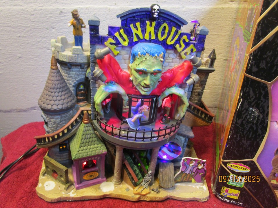 Lemax Spooky Town Halloween Frankenstein Funhouse Sound & Animated ...