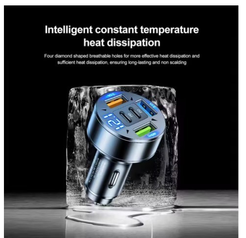 Multi Port Car Charger for Quick Charge with 5 USB Ports and LED ...