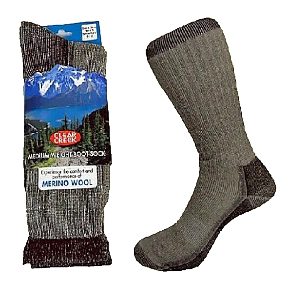 2 Pairs Womens Clear Creek 50% Merino Wool Blend Thermal Cushioned Boot ...