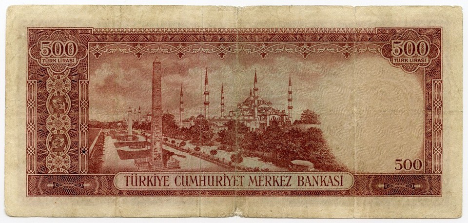 TURKEY 1959 ISSUE 500 LIRA BANKNOTE RARE CRISP FINE-VF.Pick#171. | eBay