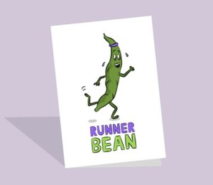 Running Birthday Card | Runner Bean Card | Funny Greeting Card ...