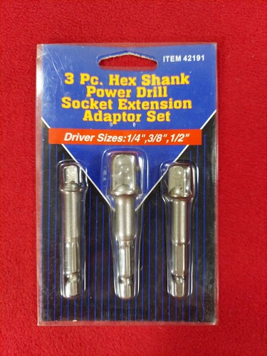 3pc. Hex Drill Socket Adapter Set 42191 NEW Harbor Freight | eBay