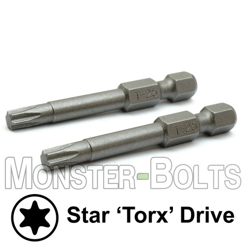2-Inch Star (Torx) Power Bits 1/4" Hex Shank, S2 Steel - T20 or T25 | eBay