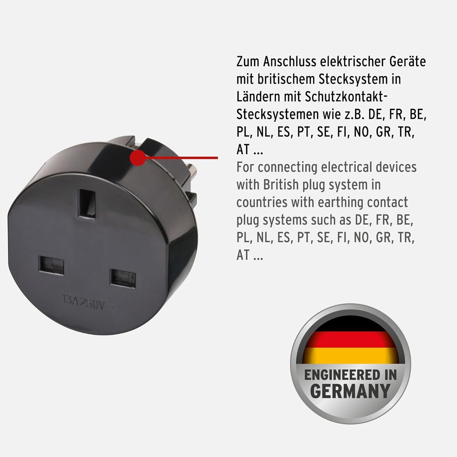 Brennenstuhl Reisestecker Reiseadapter Euro Steckdose England Stecker ...