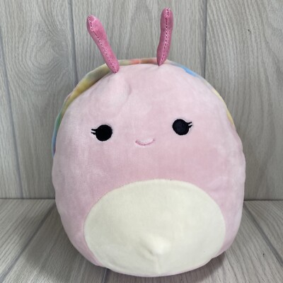 Squishmallow Silvina 8" Snail Pink Tie Dye Rainbow Shell Kellytoy ...