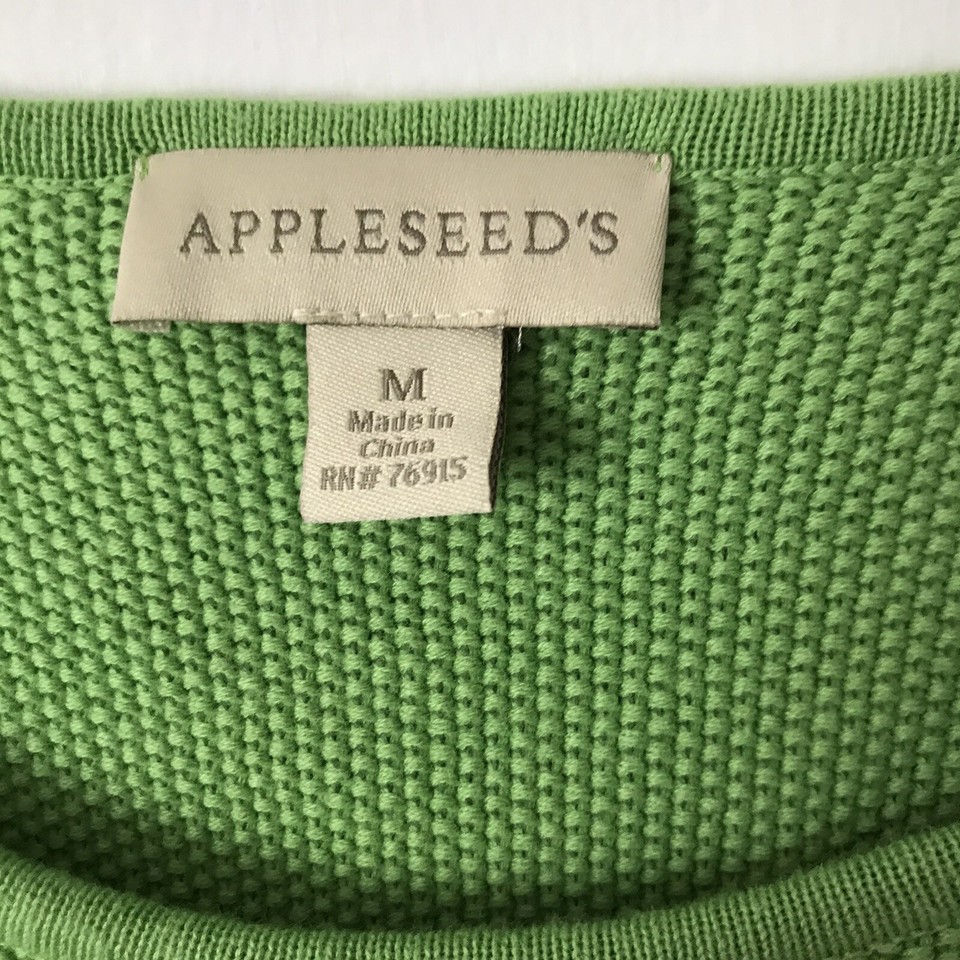 Appleseed's Green Sweater Medium Cotton Women's Pull Over 3/4 Sleeve | eBay