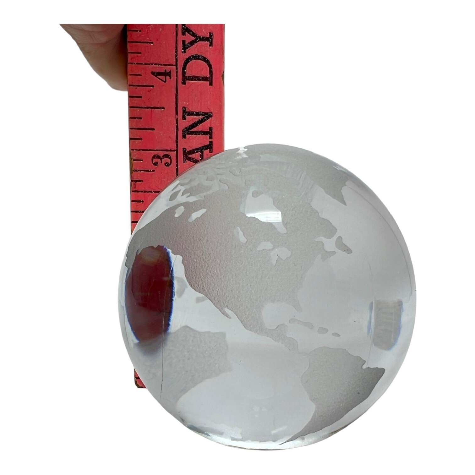MO Society Cert Accountants St Louis Glass Globe Paperweight World Map ...