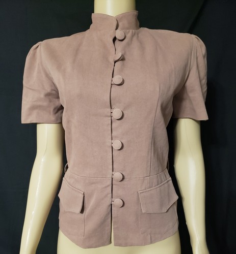 Vintage Octavio Carlin Brown Jacket Cardigan Size 4 Designer Runway ...