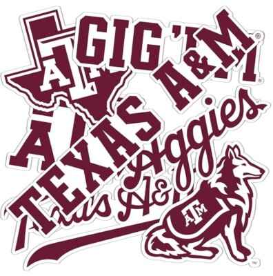 20 Randomized Texas A&M Aggies Stickers ~ NCAA Football College Decal ...