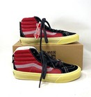 VANS Sk8-Hi Notchback Split VR3 Shoes Women Leather Canvas Red Black ...