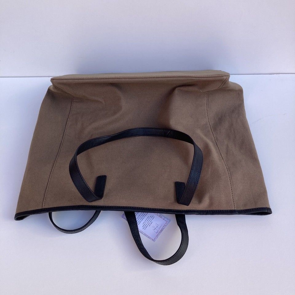 Simon Carter London Laptop/Courier Bag of Khaki Canvas + Leather with ...