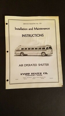 Installation Maintenance Instruction Kysor Heater Air Operated Radiator ...