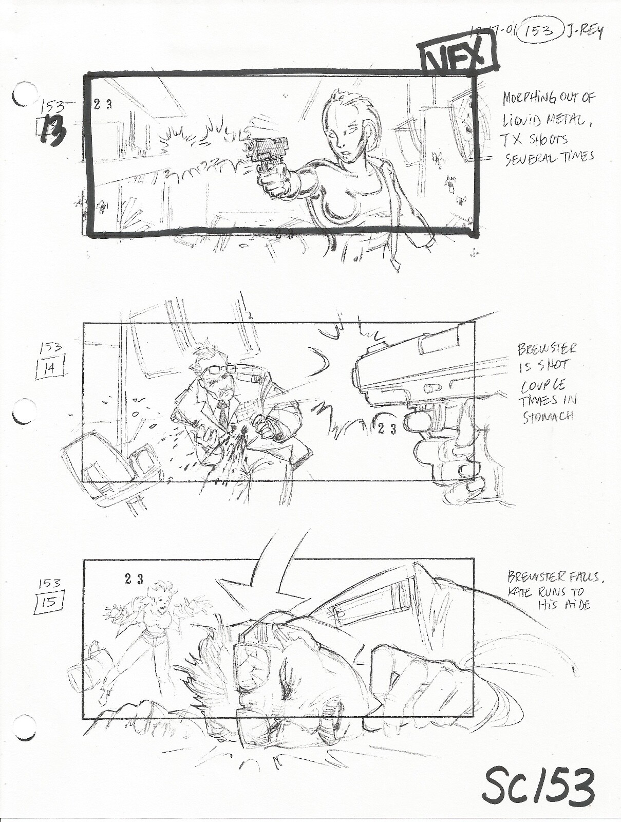 Terminator 3 original production used 2001 T3 storyboard sheet ...