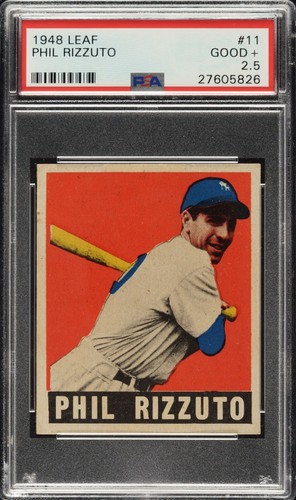1948 Leaf Phil Rizzuto RC Rookie New York Yankees HOF PSA 2.5 #11 cc23 ...