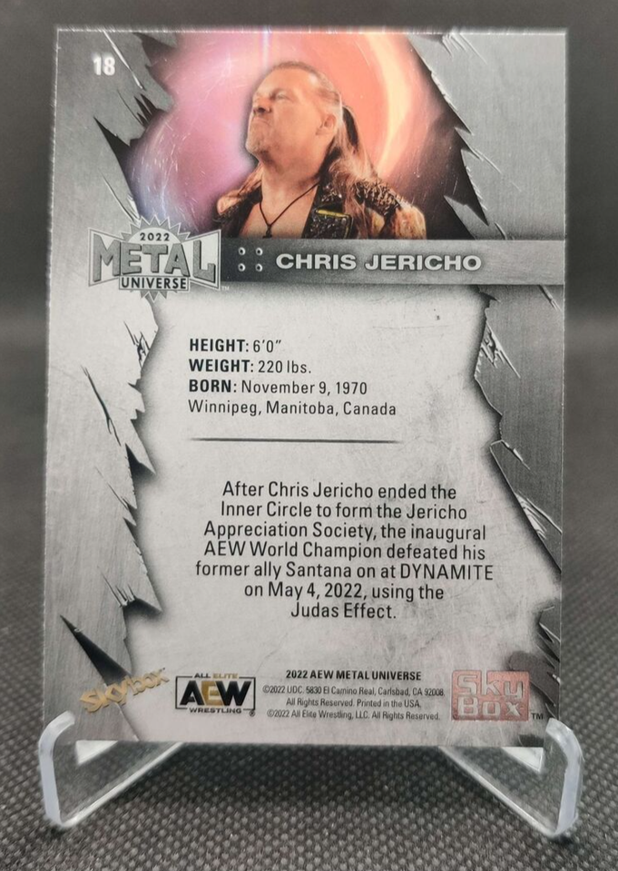 2022 Upper Deck Skybox AEW Metal Universe #18 Chris Jericho wrestling ...