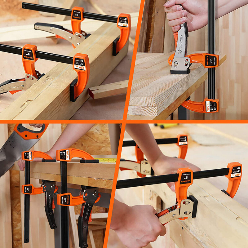 Jorgensen 2Pack 12-inch/4-inch/8-inch Bar Clamp Set Quick Release Gear ...