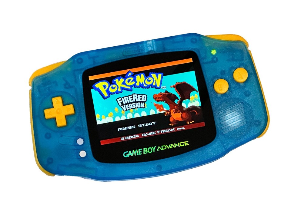 Nintendo Game Boy Advance GBA Clear Blue System 101 V5 IPS LCD Backlit ...
