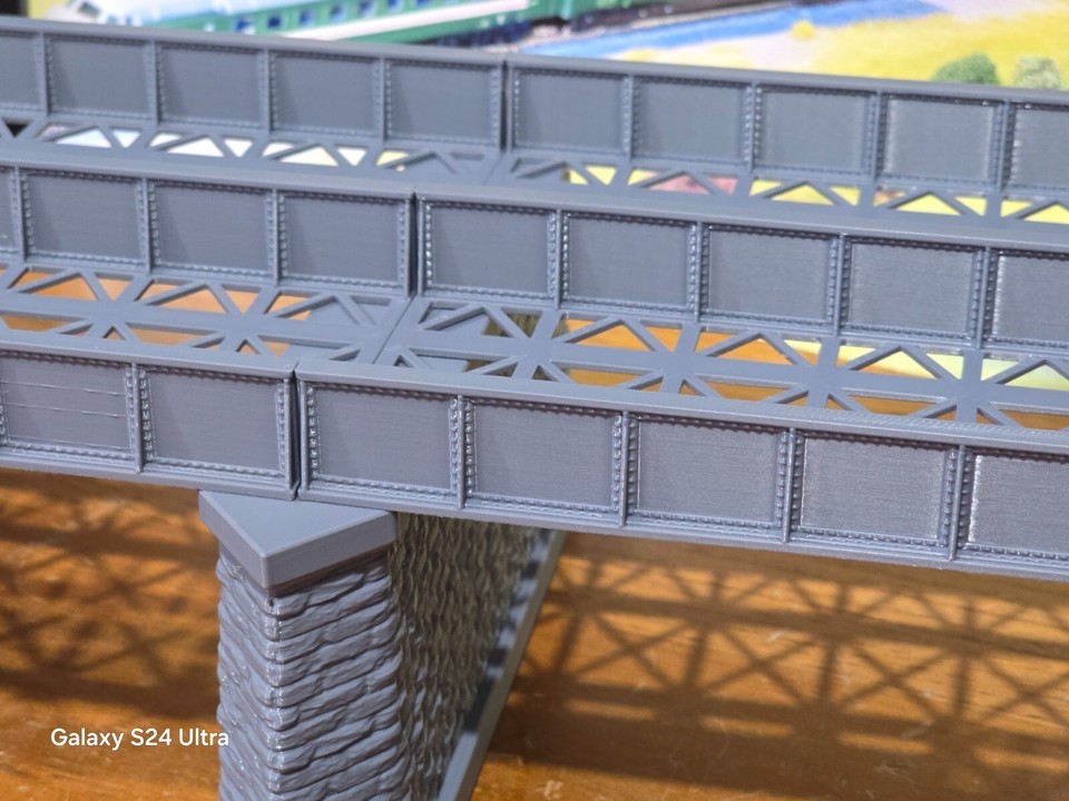 Iron Girder Bridge N Gauge Double Track Model Railway Train Layout 1: ...