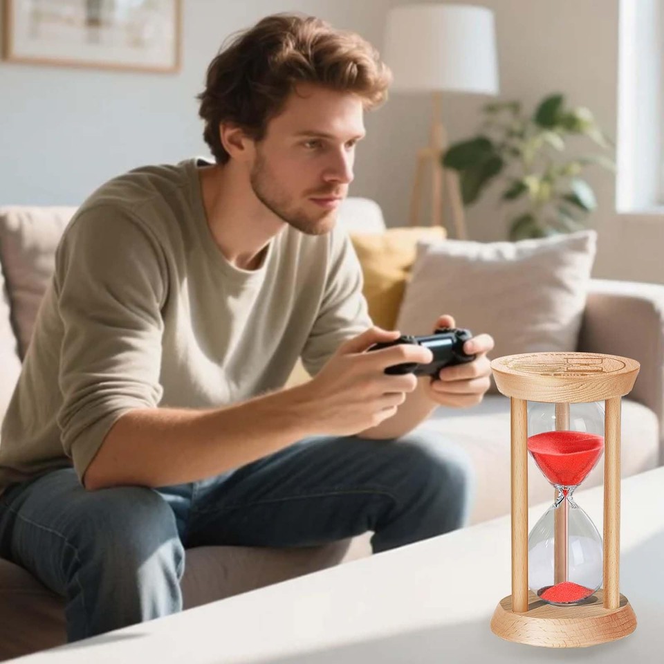 SuLiao Wooden Sand Timer 10 Minute Hourglass, Wood Blue Sand Clock ...