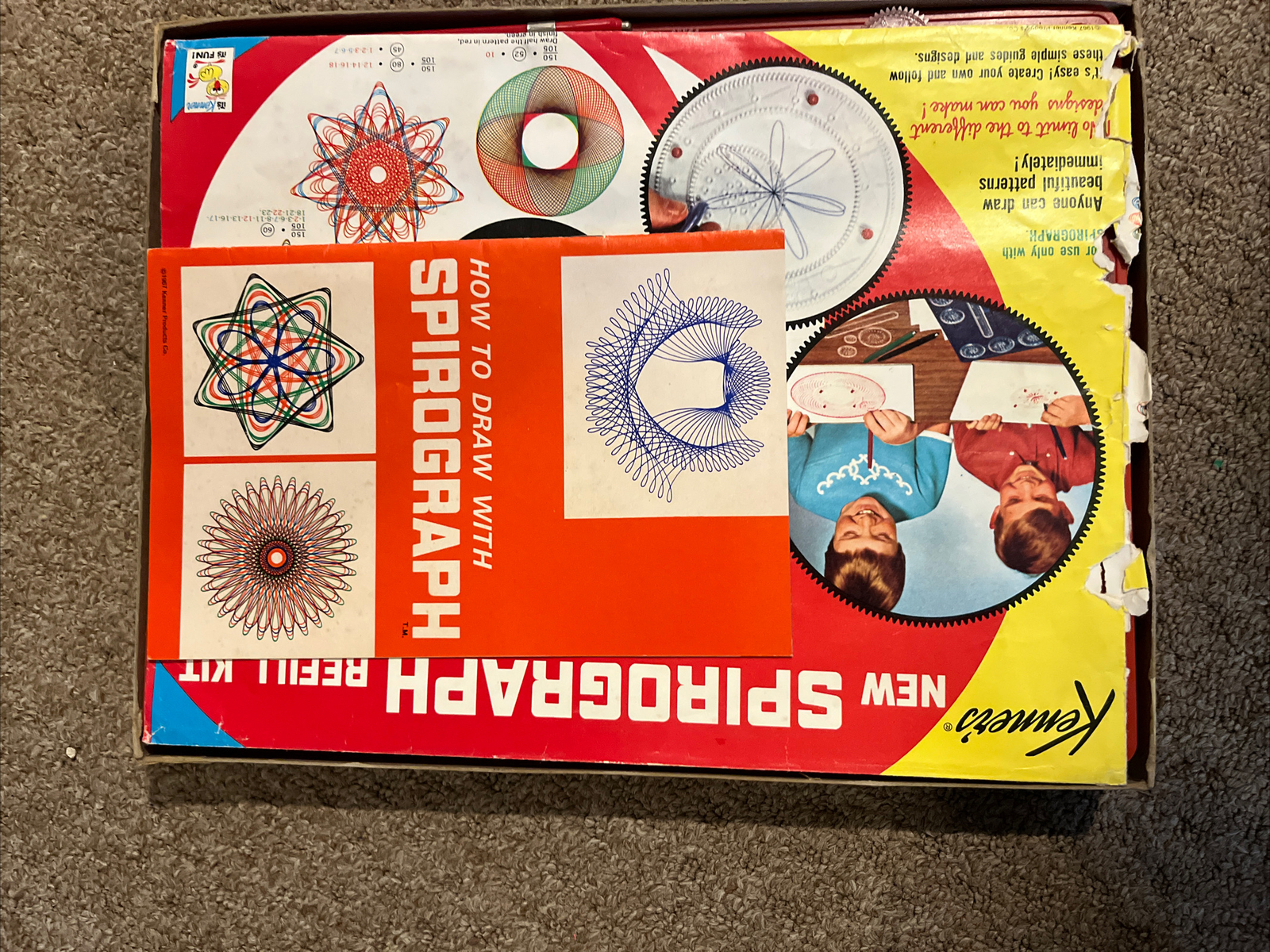 Vintage Kenner's New Spirograph Drawing Set No. 401 1967 Complete Box ...