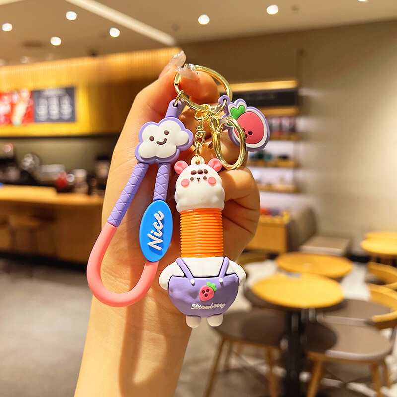 Cute Strawberry Sheep Keychain Wholesale Cartoon Couple Pendant ...
