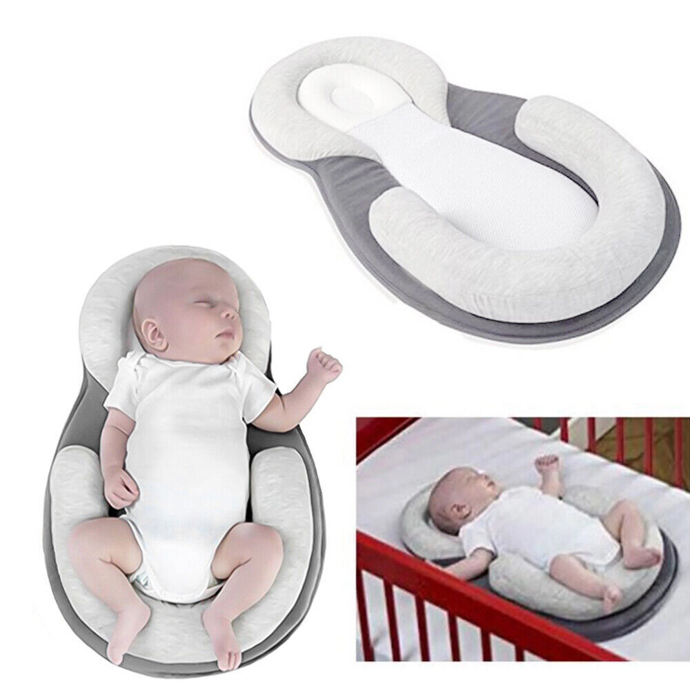 Infant Baby Newborn Cot Pillow Cushion Flat Head Sleep Nest Pod Anti ...
