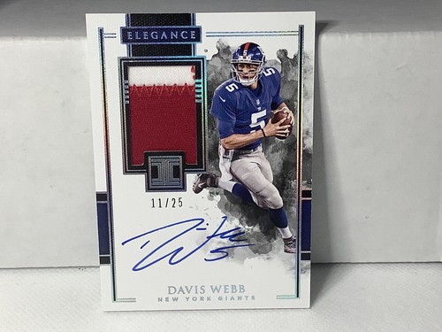 2018 Impeccable Davis Webb Patch Auto 11/25 Giants XP | eBay