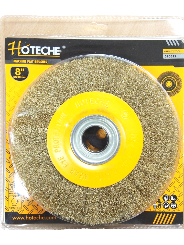 2PC 8'' Crimped Wire Wheel Brush 1'' Thick Deburring Bench Grinder ...