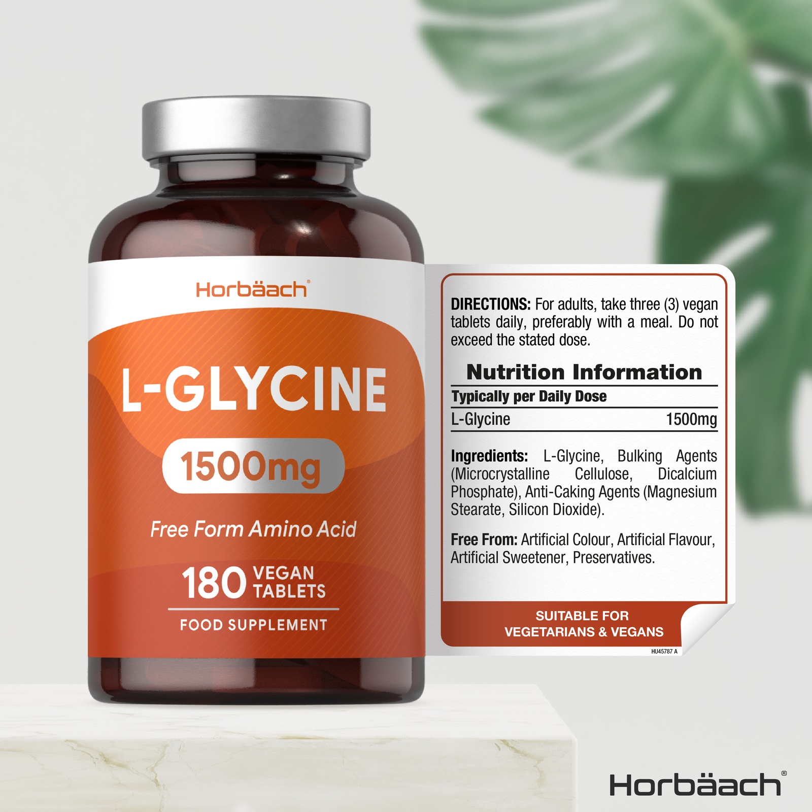 L-Glycine Supplement 1500mg | 180 Tablets | By Horbaach 5056370305288 ...