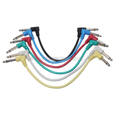 6Pcs/Set Colorful Angled Plug Audio Leads Patch Cables For Guitar Pedal ...