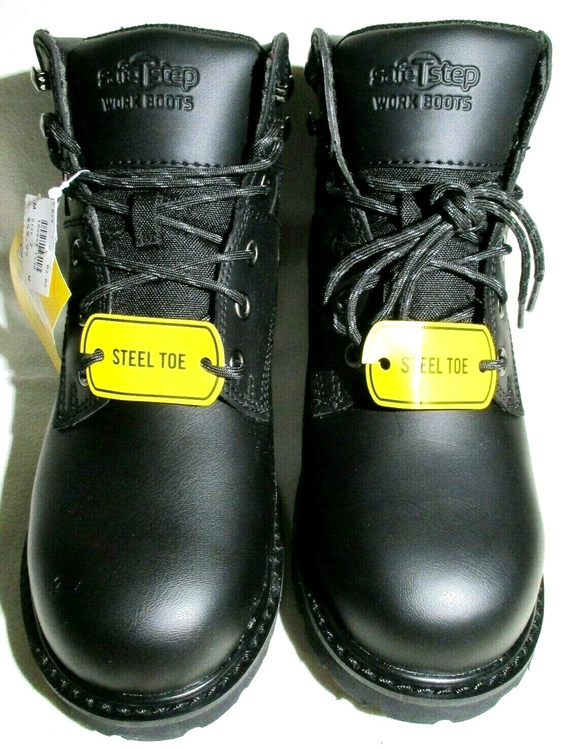 NEW Safe T step 7 W, wide Black lace up steel toe slip resistant work ...