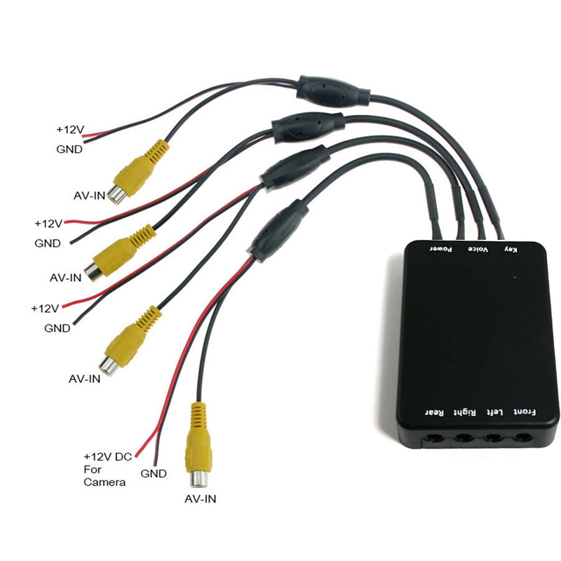 360 ° Car Panoramic Video Switch Parking Camera 4 View Split Screen ...