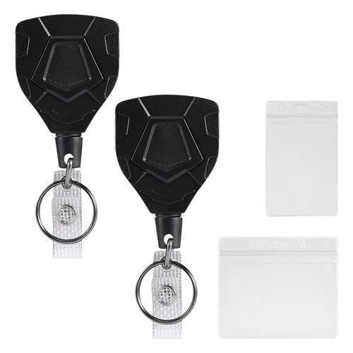 Retractable Badge Holder Steel Cord Extender Belt Clip Heavy Duty ID ...