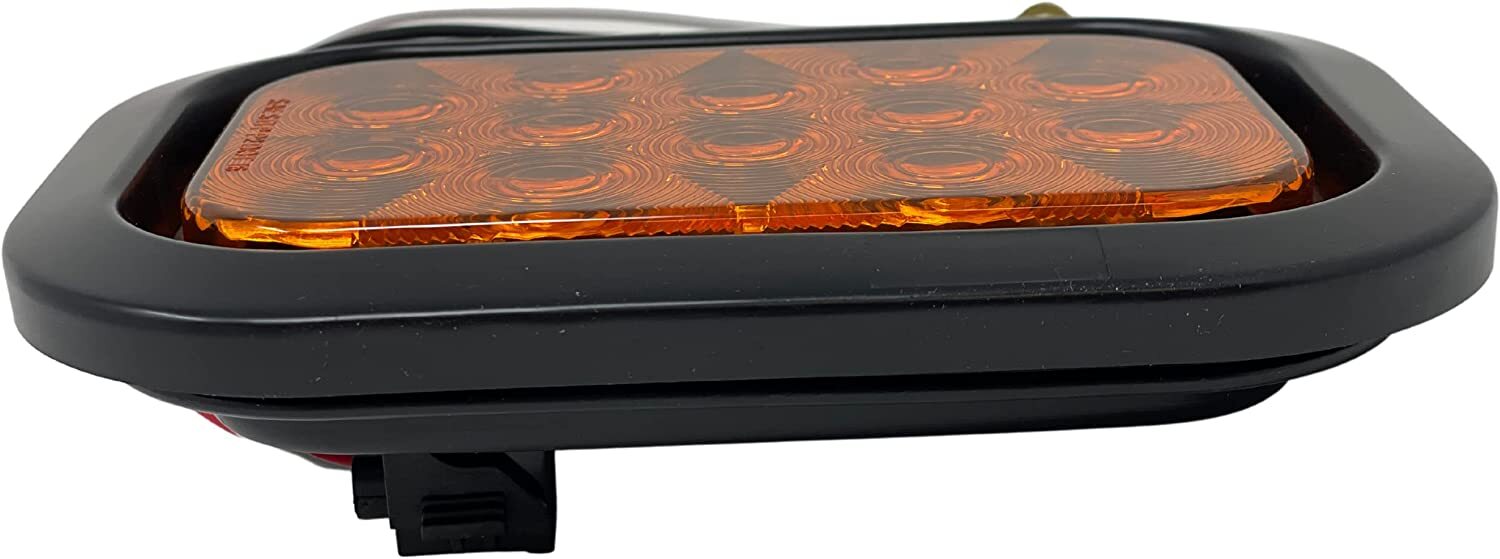 5x3" Amber Rectangle 12 LED Stop/Turn/Tail Fender Truck Trailer Light ...