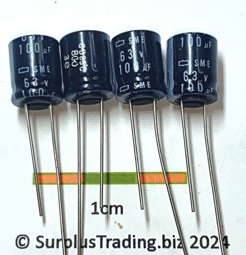 Nippon Chemi-Con SME Radial Electrolytic Capacitor 100µF 63V 85°C (Pk ...